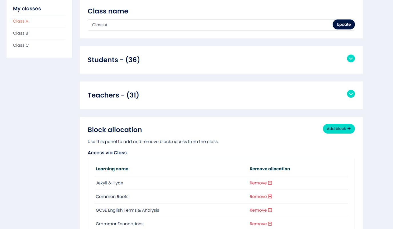 How do I add a block to a class?